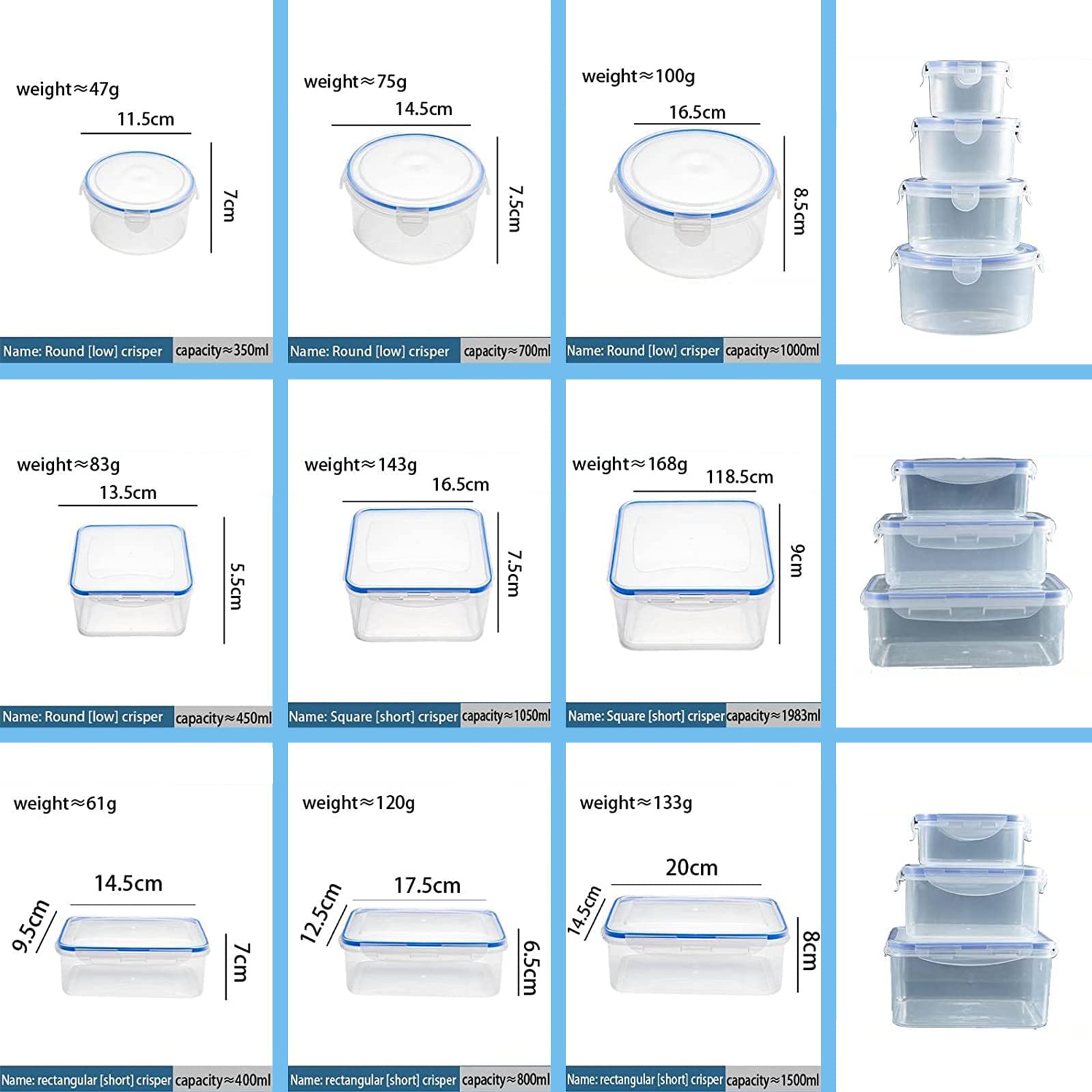 36 Pcs Food Storage Containers with Lids Airtight,BPA Free Reusable Meal Prep Lunch Container Set,11.3L Leak Proof Bento Box for Kitchen Organization Lunch Box Freezer Microwave & Oven Safe