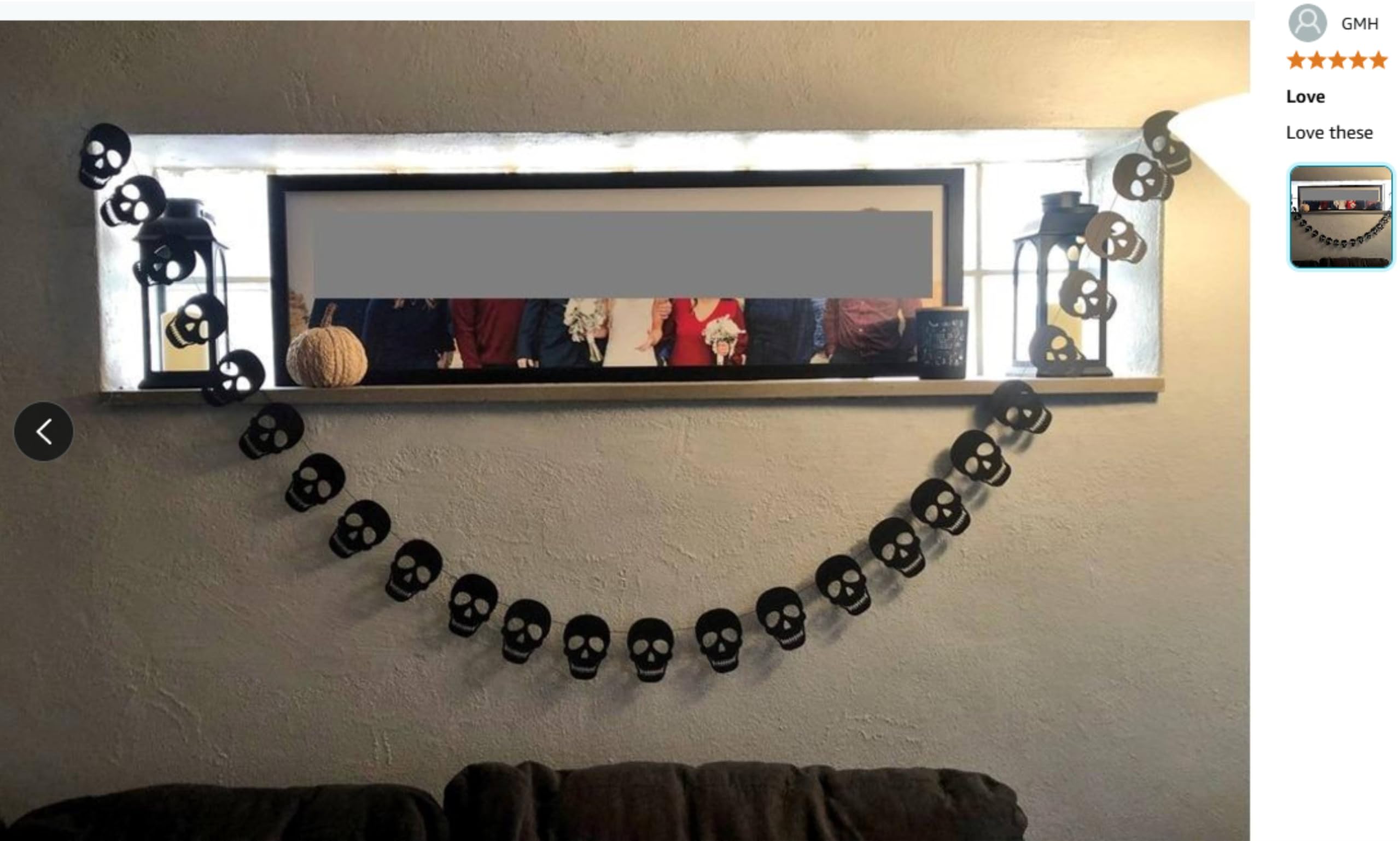 Seyal® Black Skull Garland - Birthday Decorations,Party Decorations,Party décor,Creative Decoration