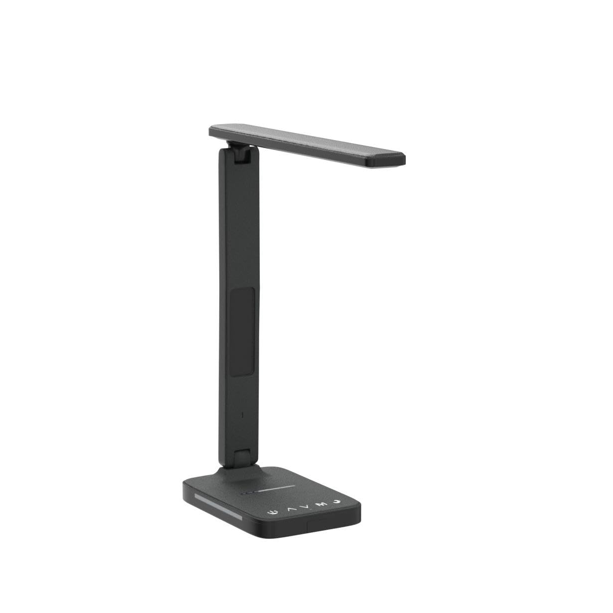 Banrterd Desk Lamp, LED Desk Lamp with Wireless Charger, USB Charing Port, Desk Lamps for Home Office, Dimmable Eye-Protecting Desk Light with Night Light, Digital Alarm Clock, Temperature, Black