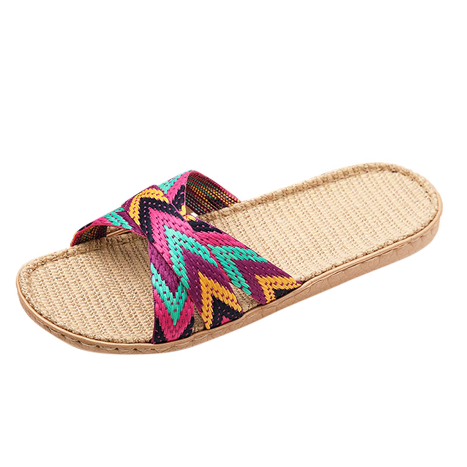 Yuanjay Sandal for Women Slingback Summer Flats Wedge Sandals Open Toe Anti Slip Beach Comfort Walking Slippers Slides Shoes
