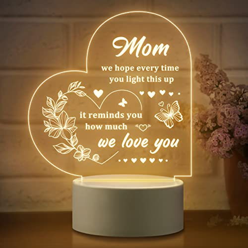 Birthday Gifts for Mom, Mothers Day Gifts from Daughter or Son - Mom Gifts for Mothers Day - to My Mom Night Light Engraved with Saying, Best Christmas Gifts for Mom or Step Mother