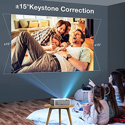 Mini Projectorwith 100" Screen, HOMPOW Portable Projector, Native 720P Outdoor Movie Projector 7500Lux, Home Theater Projector Compatible with HDMI VGA USB TF AV for Home