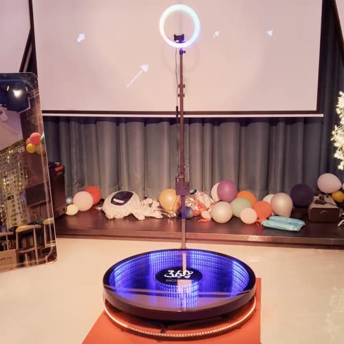 Dowshata 360 Photo Booth Machine with Money Gun Red Carpet GlovesAutomatic Spin Camera Video Booth with Ring Light Selfie Holder for Weddings Christmas Rental (39.4'' Glass + Flight Case)