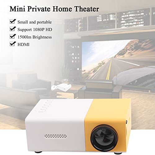 Mini Projector Portable 1080P LED Projector, Pocket Pico Video Projector for Home Theater Movie Projector, Outdoor Movie Projector, Cartoon, Kids Gift, HDMI USB TV AV Interfaces and Remote Control