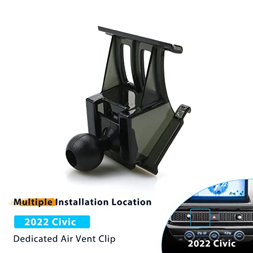 Design for Honda Civic 2022 2023 Air Vent Clip for Car Mount with Diameter 0.67 inch (17mm) Joint Ball Strong Vent Grip Stuck Lock Base for Most Car Phone Mount Holders 2022 2023 Civic Accessories