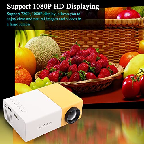 Mini Projector Portable 1080P LED Projector, Pocket Pico Video Projector for Home Theater Movie Projector, Outdoor Movie Projector, Cartoon, Kids Gift, HDMI USB TV AV Interfaces and Remote Control
