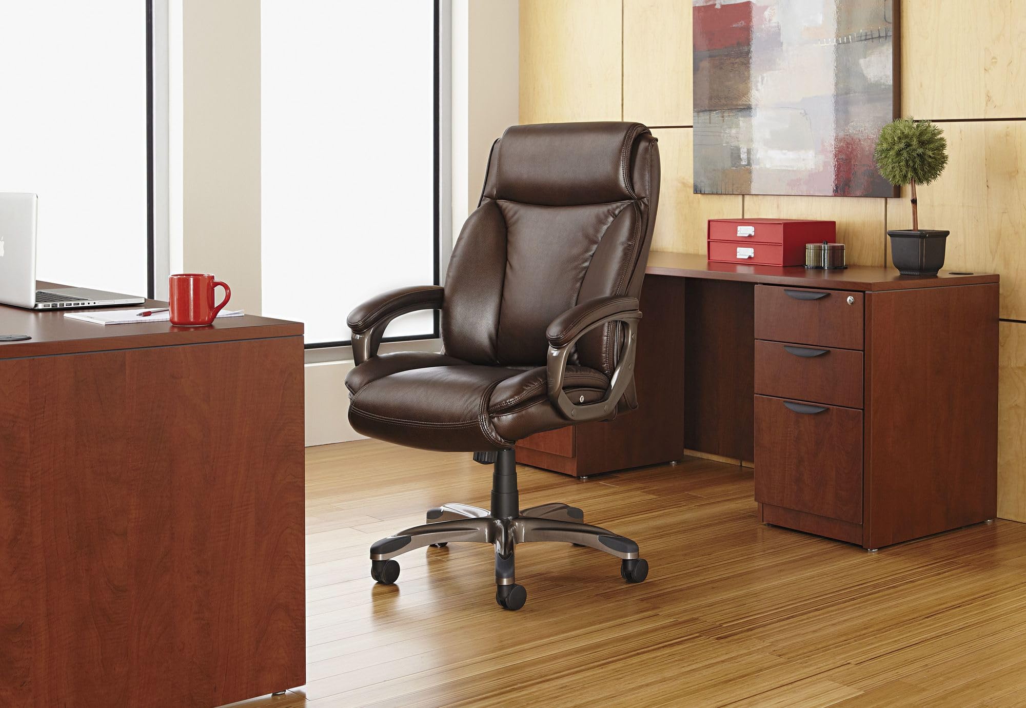 Alera ALEVN4119 Alera Veon Series Executive Highback Leather Chair, Coil Spring Cushioning,black