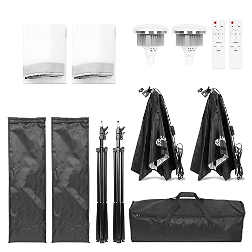 Wisamic Softbox Lighting Kit, 20X28 inch Photography Softbox Kit, 2800K-5700K 85W E27 Dimmable LED Light Head with Remote, Professional Photo Studio Equipment for Camera Product Shooting Selfie