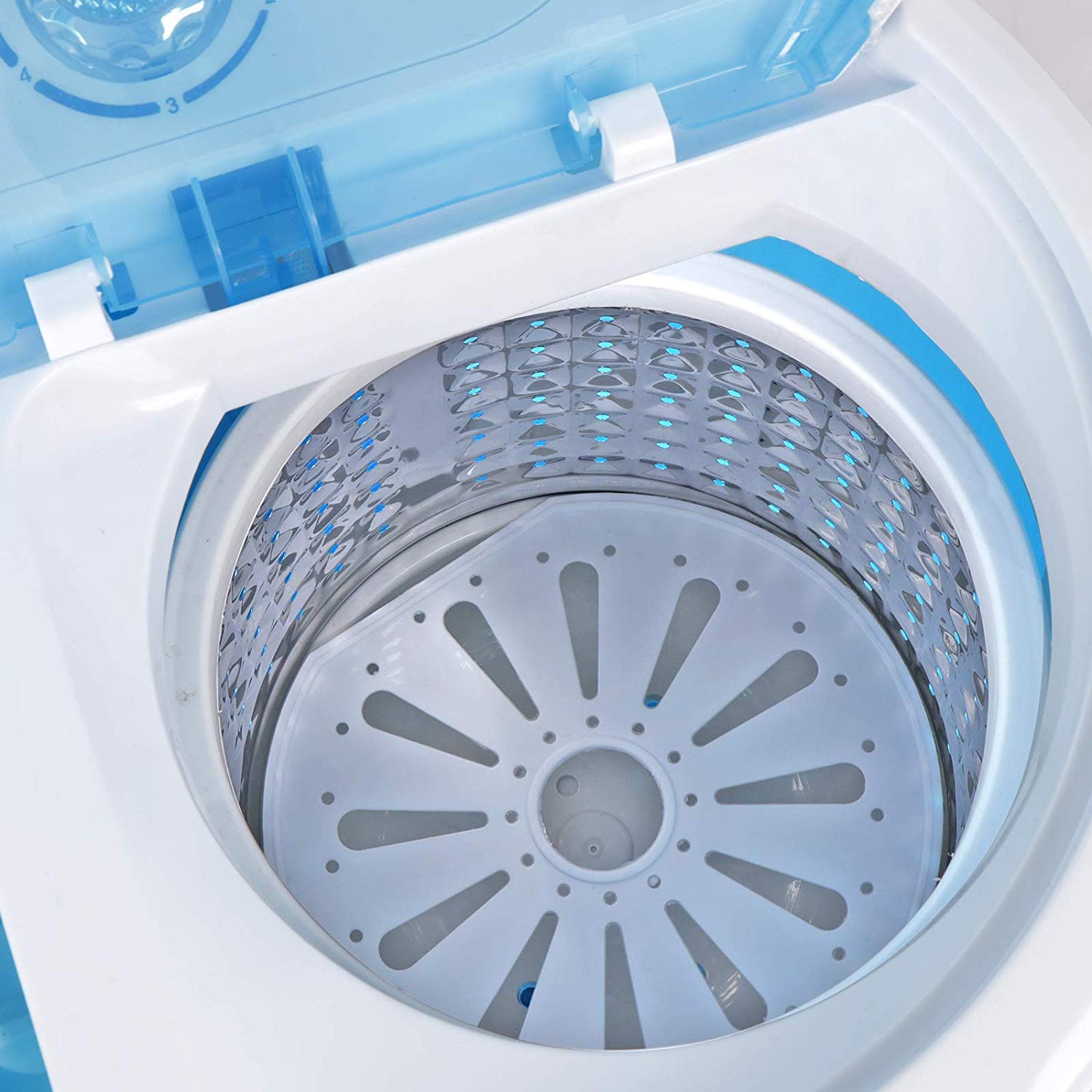 HomGarden 10lbs Portable Washing Machine with Twin Tub Electric Compact Washing Machine Mini Laundry w/Washer&Spinner, Gravity Drain Pump and Drain Hose