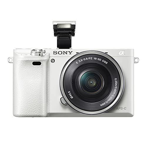Camera Bundle for Sony Alpha a6000 Mirrorless Digital Camera with 16-50mm and 55-210mm Lenses (White) Must Have Bundle with Wide Angle and Telephoto Lens + Accessories (Renewed)