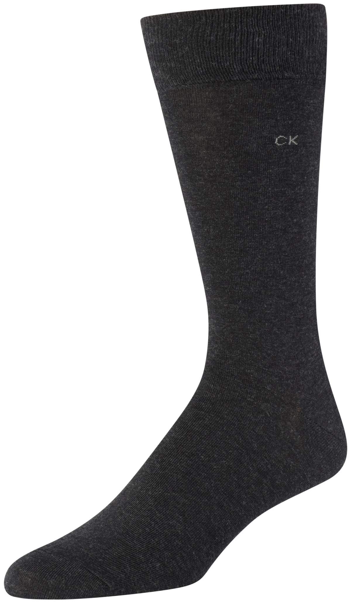 Calvin Klein Men's Dress Socks - 8 Pack Breathable Cotton Mid Crew Socks - Casual Long Work Socks for Men (Sizes 7-12), Size 7-12, Greynavy