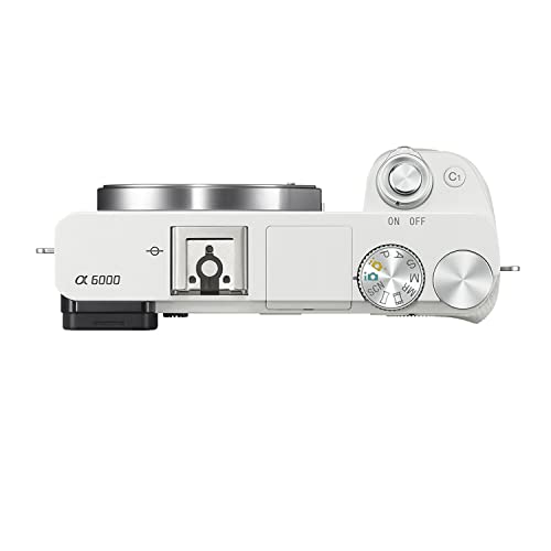 Camera Bundle for Sony Alpha a6000 Mirrorless Digital Camera with 16-50mm and 55-210mm Lenses (White) Must Have Bundle with Wide Angle and Telephoto Lens + Accessories (Renewed)