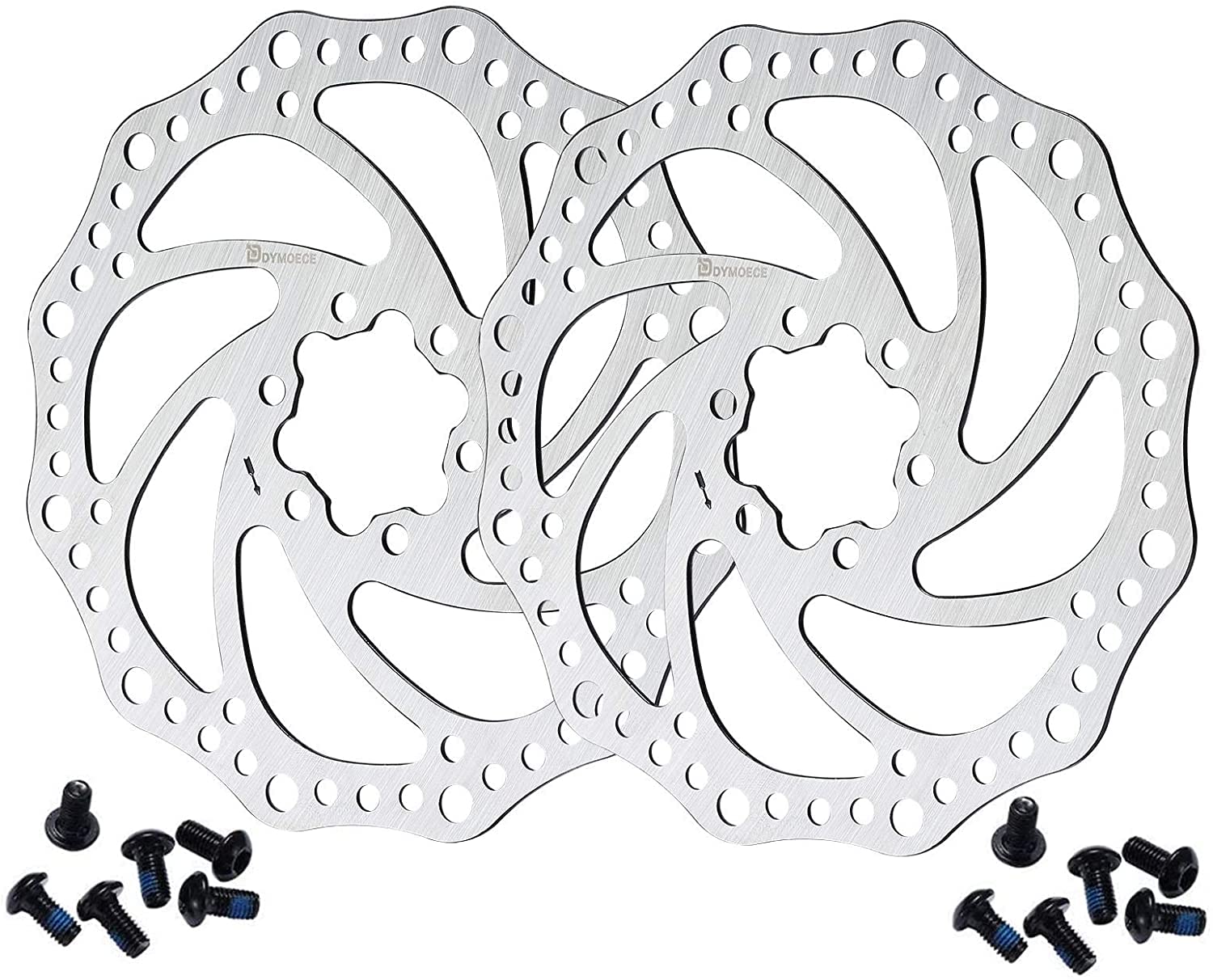 D Dymoece 2 Pcs Bike Disc Brake Rotors with 12 Bolts 140mm/160mm/180mm/203mm for MTB Mountain Road Bicycle BMX
