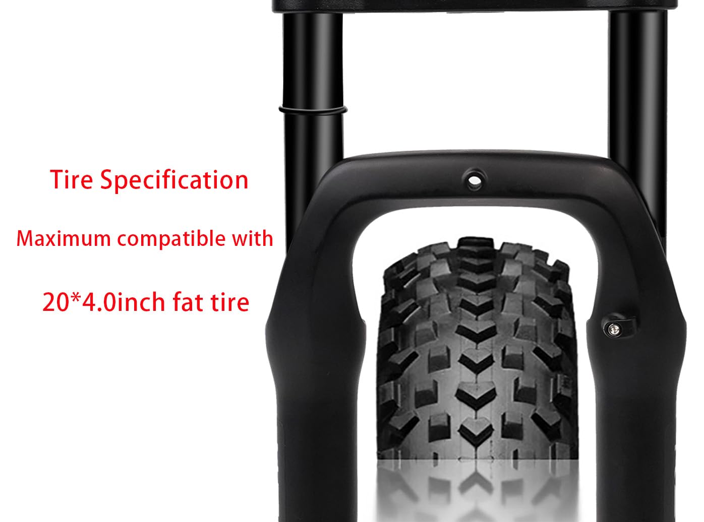 Bike Suspension Double Crown Fork 20inch*4.0 Fat Tire Fork 1-1/8inch Thread-Less Straight Steerer 135mm Travel MTB Snow Beach Electric Bicycle Front Forks