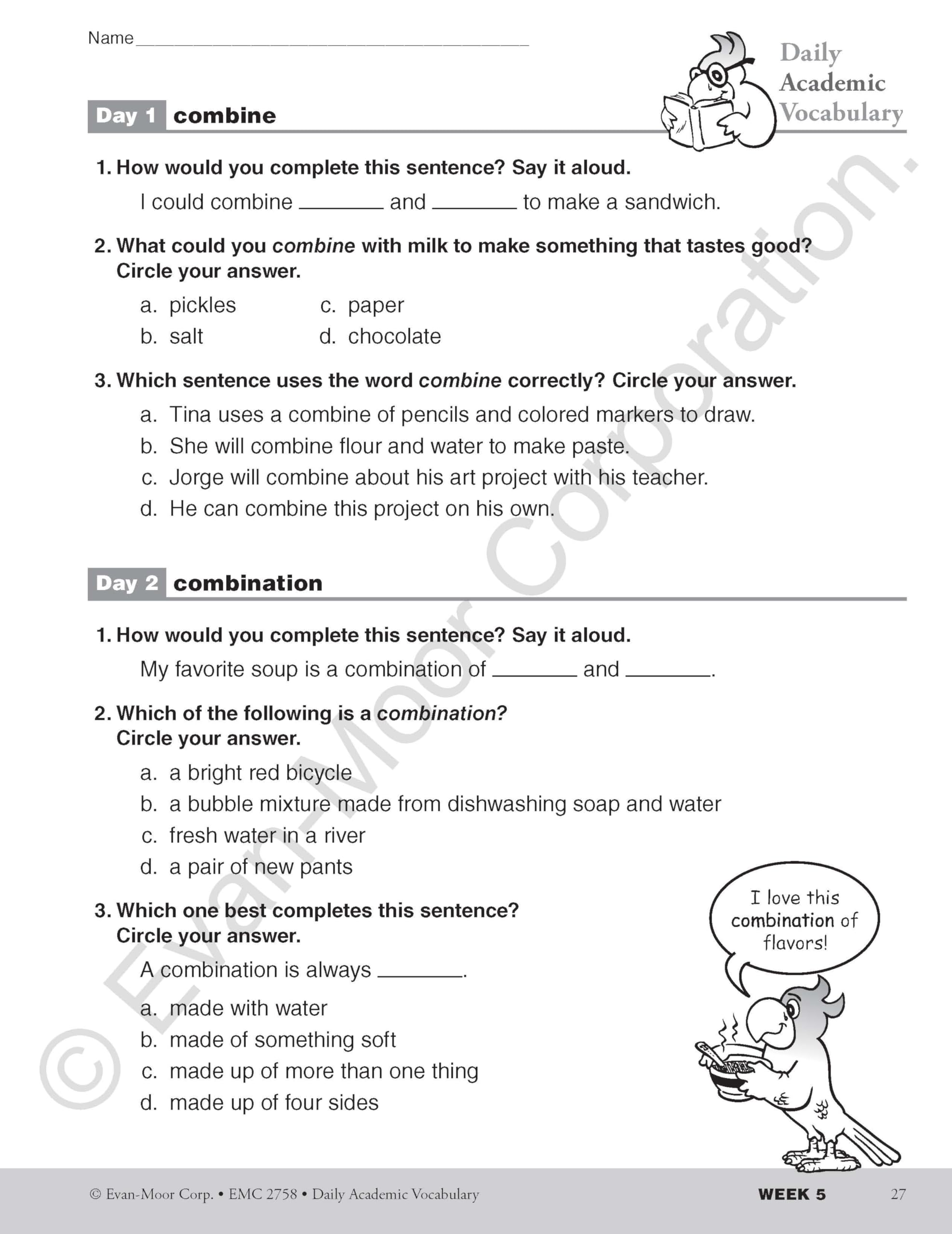 Evan-Moor Daily Academic Vocabulary, Grade 2