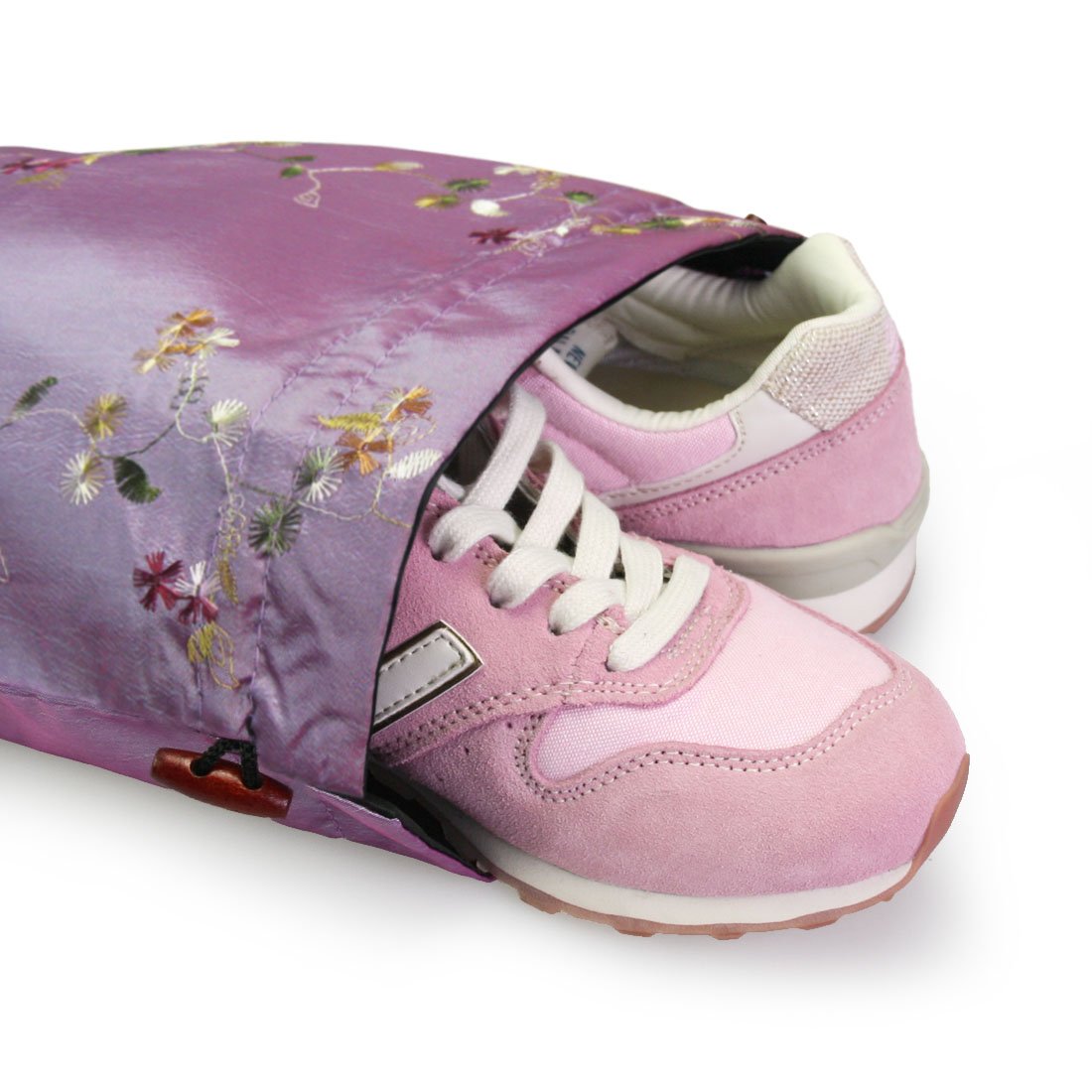 kilofly Embroidered Silk Jacquard Travel Bag, Lingerie & Shoes, Value Set of 2
