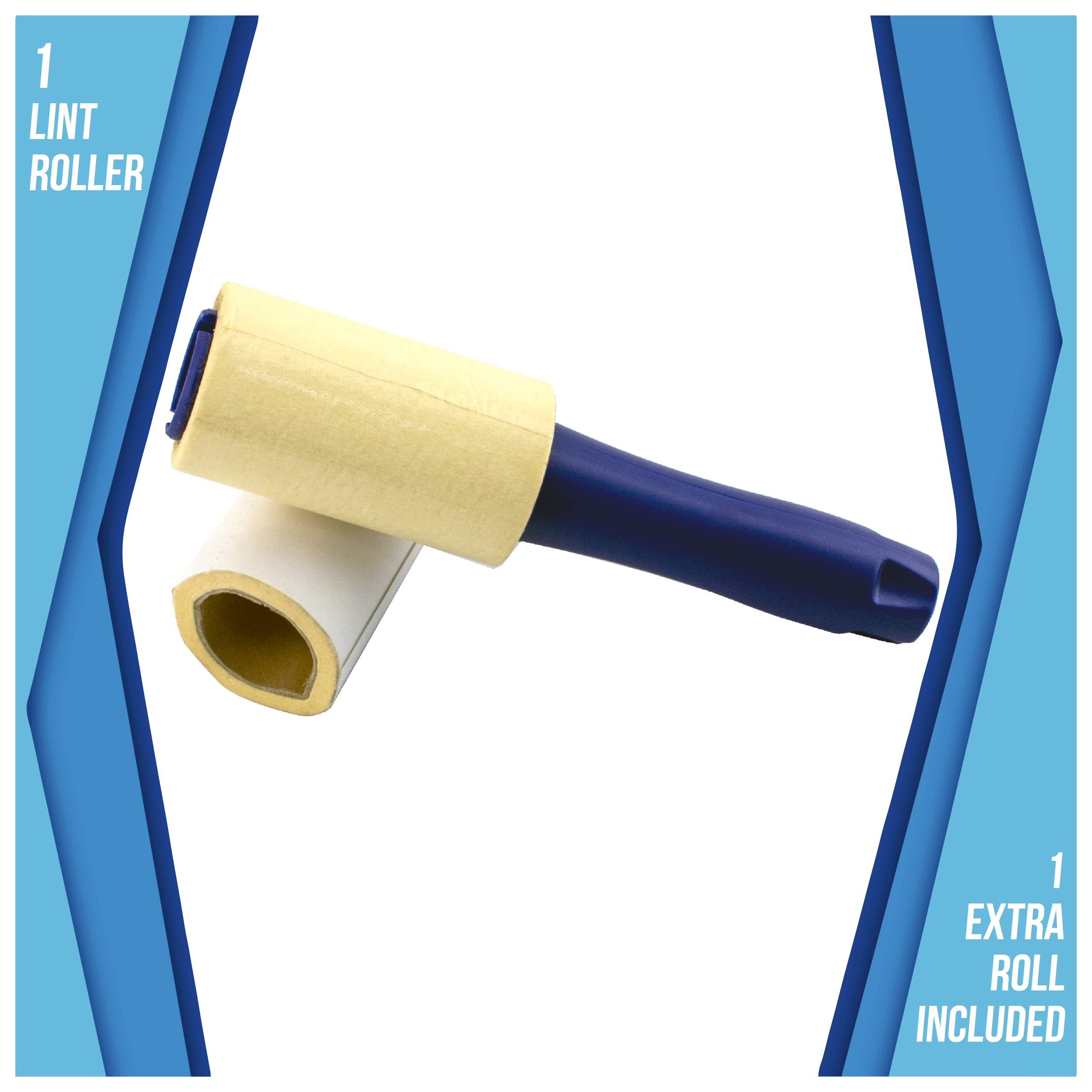Iconikal Hidden Compartment Lint Roller with Hidden Personal Vibrator Space, Includes 1 Spare Lint Roll, Blue