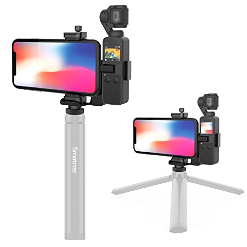 Smatree OSMO Pocket 2 Phone Holder Set Expansion Accessories with 1/4”Thread Screw Compatible with DJI OSMO Pocket 2/ DJI OSMO Pocket and Smartphone