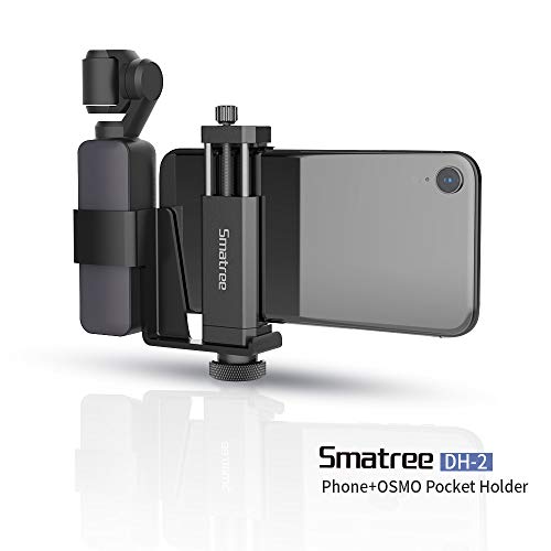 Smatree OSMO Pocket 2 Phone Holder Set Expansion Accessories with 1/4”Thread Screw Compatible with DJI OSMO Pocket 2/ DJI OSMO Pocket and Smartphone