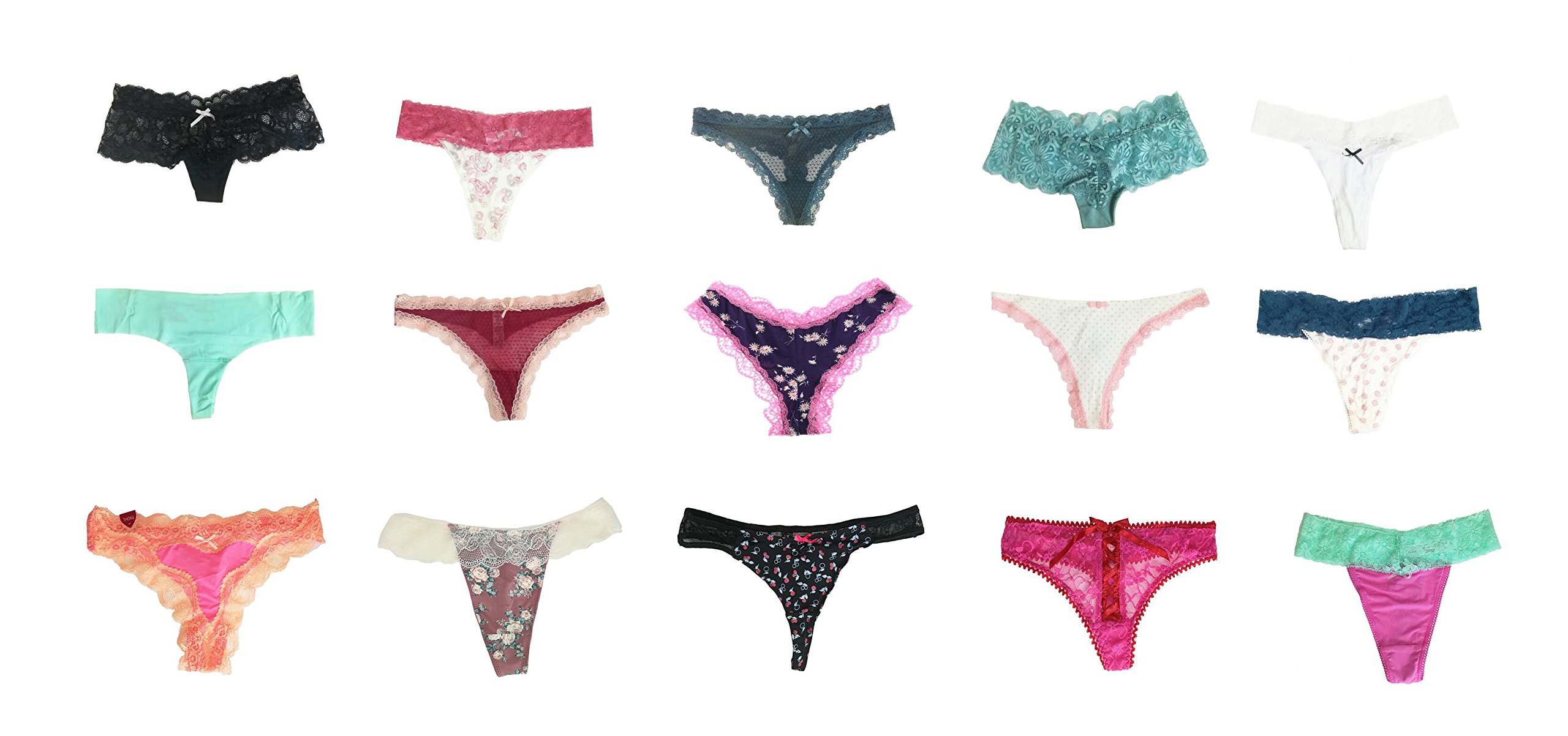 jooniyaa Women Variety of Underwear Pack T-Back Thong G-String Panties(20pcs,L)