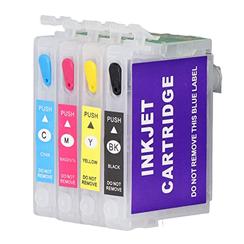 FTVOGUE Ink Cartridge,4 Colors Printing Accessory Part PP for Photo Paper Document (T1401/T1402/T1403/T1404)