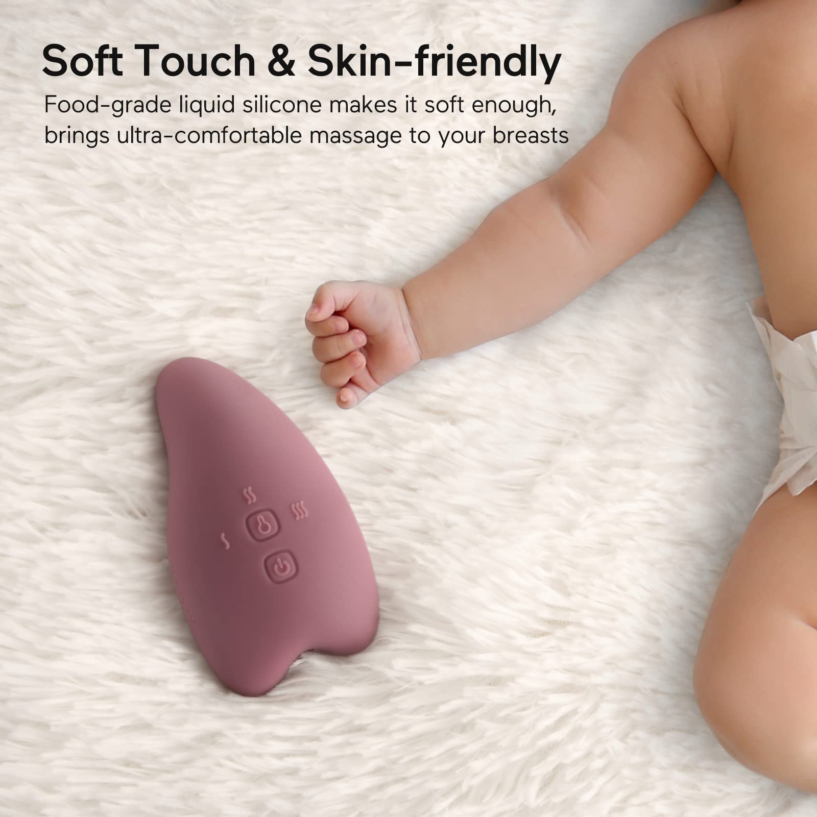 Momcozy Double Lactation Massager Warming for Breastfeeding, Pumping, Heat & Vibration for Improve Milk Flow, Breastfeeding Essentials for Clogged Ducts, Engorgement