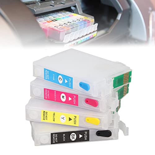 FTVOGUE Ink Cartridge,4 Colors Printing Accessory Part PP for Photo Paper Document (T1401/T1402/T1403/T1404)