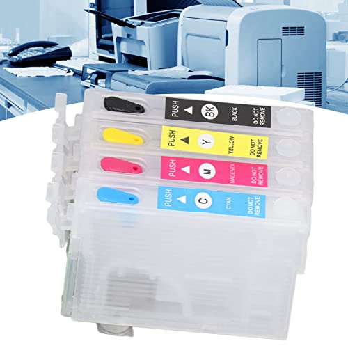 FTVOGUE Ink Cartridge,4 Colors Printing Accessory Part PP for Photo Paper Document (T1401/T1402/T1403/T1404)