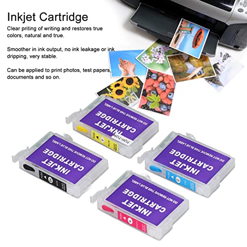 FTVOGUE Ink Cartridge,4 Colors Printing Accessory Part PP for Photo Paper Document (T1401/T1402/T1403/T1404)