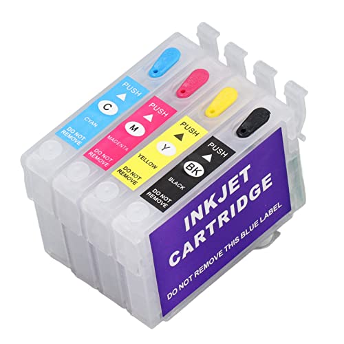 FTVOGUE Ink Cartridge,4 Colors Printing Accessory Part PP for Photo Paper Document (T1251/T1252/T1253/T1254)