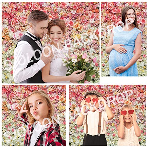 SJOLOON 7X5ft Floral Backdrop for Photography Valentine's Day Backdrop Wedding Backdrops Spring Flower Photography Backdrop Backdrops for Photographers Studio Props 10938
