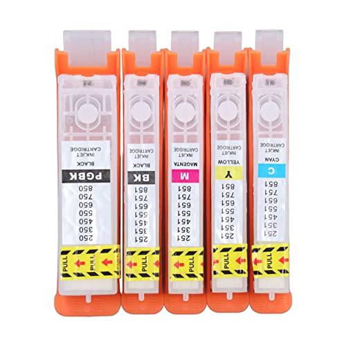 Walfront 5Pcs Ink Cartridge for PIXMA Ink Cartridge Replacement IP7250 MG6350 MG5450 MX925 MX725 MG6450 MG5550 IX6850 Printers