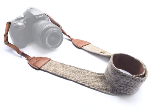 Alled XN01-0942 Neck Shoulder Belt Strap, Vintage Print Soft Colorful Camera Straps for Women/Men for All DSLR/Nikon/Canon/Sony/Olympus/Samsung/Pentax/Olympus, Brown