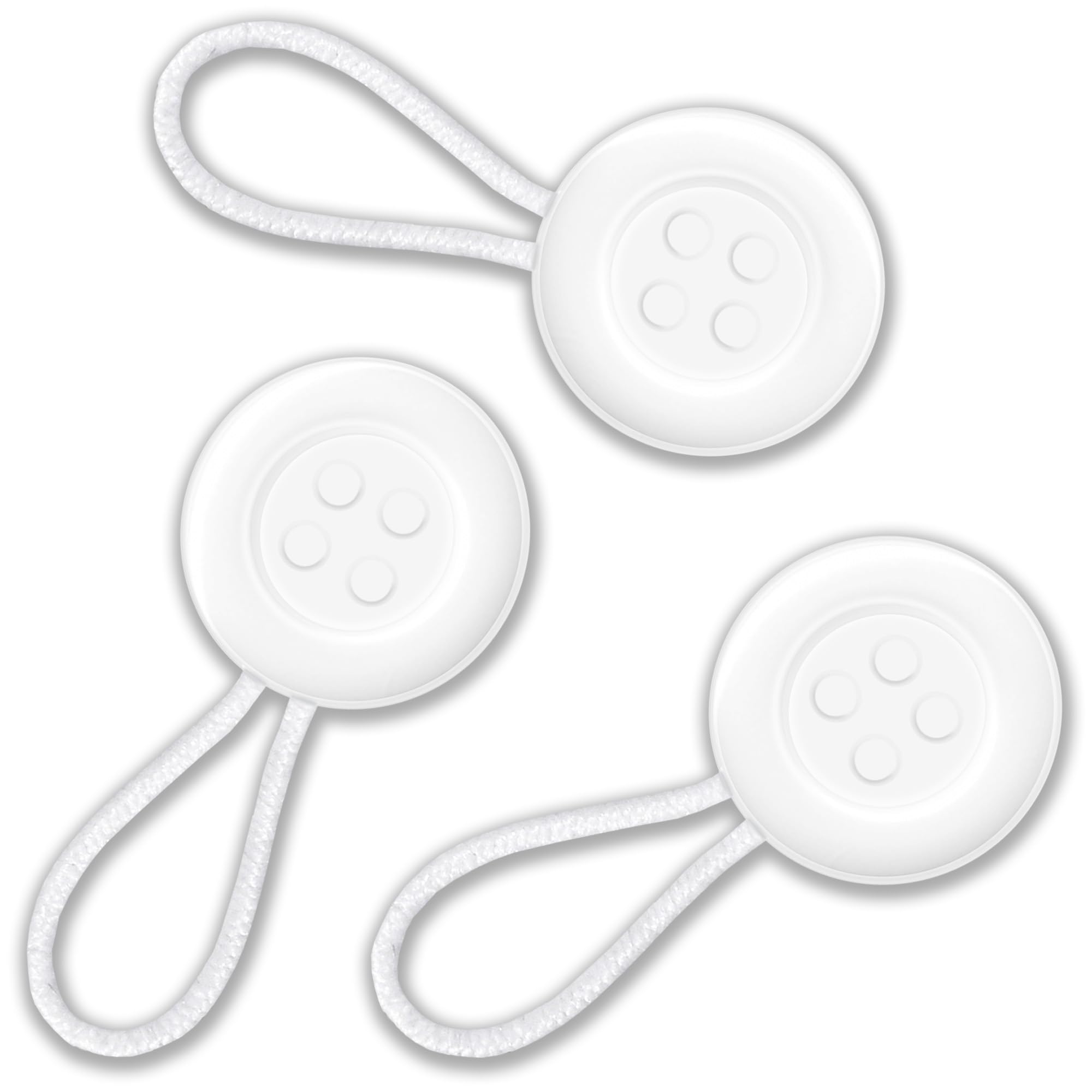 Wardrobe Hackers Collar Extenders for Mens Shirts (Soft Elastic Design 3-Pack) Neck Relief for Tight Collars for Dress Shirts - White Button Expanders