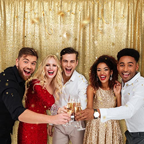 Sparkly Gold PartyDelight Sequin Backdrop, Photography, Christmas Backdrop, 6Ft x 7Ft