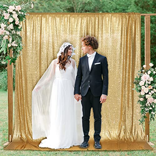 Sparkly Gold PartyDelight Sequin Backdrop, Photography, Christmas Backdrop, 6Ft x 7Ft