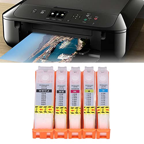 Walfront 5Pcs Ink Cartridge for PIXMA Ink Cartridge Replacement IP7250 MG6350 MG5450 MX925 MX725 MG6450 MG5550 IX6850 Printers