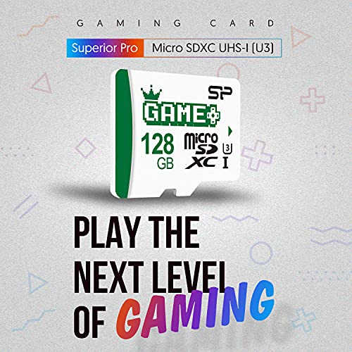 Silicon Power 128GB SDXC Micro SD Card Nintendo-Switch Gaming Memory Card with Adapter, Write Speed 80MB/s