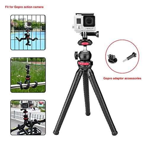 MagicLine Octopus Flexible Photo Tripod with 360 Degree Ball Head,Phone Holder (Built-in Cold Shoe), Gopro Adaptor and Wireless Remote, Tabletop and Mini Tripod for Camera/Phone/Webcam