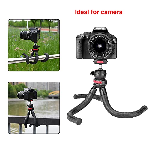 MagicLine Octopus Flexible Photo Tripod with 360 Degree Ball Head,Phone Holder (Built-in Cold Shoe), Gopro Adaptor and Wireless Remote, Tabletop and Mini Tripod for Camera/Phone/Webcam