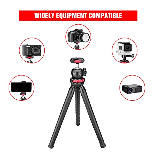 MagicLine Octopus Flexible Photo Tripod with 360 Degree Ball Head,Phone Holder (Built-in Cold Shoe), Gopro Adaptor and Wireless Remote, Tabletop and Mini Tripod for Camera/Phone/Webcam