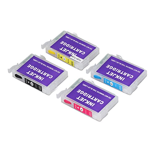 Hilitand 4 Colors Printer Ink Cartridge Office Use Printing Accessory Part Printer Ink Cartridge for Photo Paper Document (T1291/T1292/T1293/T1294)