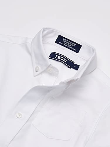 IZOD boys Long Sleeve Solid Button-down Oxford button down shirts, White, 12 US