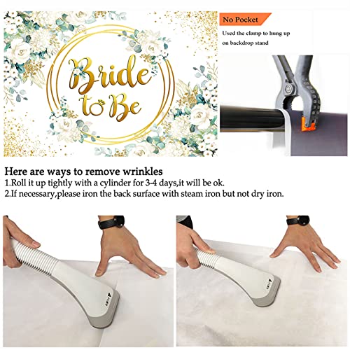 Avezano Bridal Shower Backdrop for Batcholette Party Bride to Be Green and Gold Eucalyptus Leave White Rose Flower Engagement Party Decorations Background Photoshoot (7x5ft)