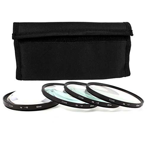 82mm Close-Up Filter Set (+1, 2, 4 and +10 Diopters) Magnification Kit for Canon EF 16-35mm f/2.8L, EF 24-70mm f/2.8L Lenses