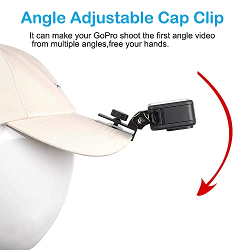 PellKing Baseball Cap Metal Clip Mount Baseball Cap Clamp Quick Release Mount Compatible with GoPro Hero 10 9 8 7 6 5 Black,DJI Osmo Action 2,AKASO and Most Action Cameras