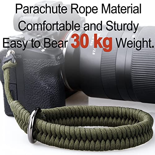 AQAREA Camera Wrist Strap for DSLR Mirrorless Camera, Quick Release Camera Hand Strap with Safer Connector (Green)
