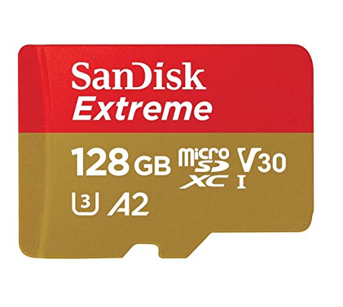 SanDisk MicroSD Extreme 128GB Memory Card Works with GoPro Action Camera Hero 11 Black, Hero11 Black Mini (SDSQXAA-128G-GN6MN) A2 V30 U3 Bundle with 1 Everything But Stromboli Micro SDXC Card Reader