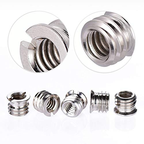 Maxmoral 3 Sets 1/4 Inch to 3/8 Inch Threaded Screw Mount Adapter Set for Camera Tripod Monopod DSLR Camera Flash Trigger - Female to Female Adapter, Male to Male Screw, Reducer Bushing Screw