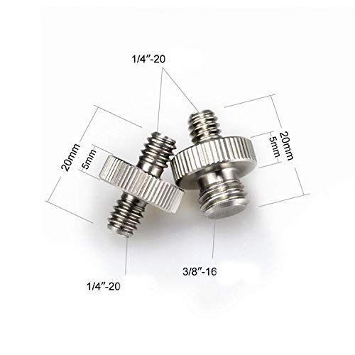 Maxmoral 3 Sets 1/4 Inch to 3/8 Inch Threaded Screw Mount Adapter Set for Camera Tripod Monopod DSLR Camera Flash Trigger - Female to Female Adapter, Male to Male Screw, Reducer Bushing Screw